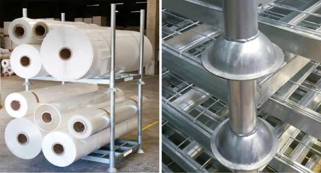 Round Post Pallet Stacking Rack