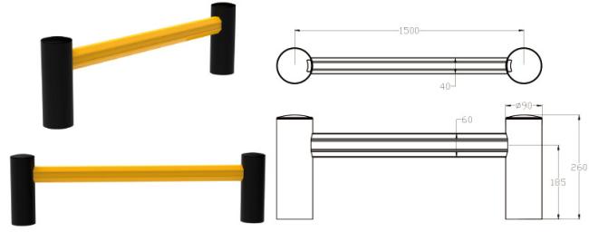 Flexible Pedestrian Barrier  Anti-Collision Guardrails Warehouse Safety Barrier Traffic Guardrails