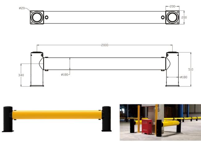 Flexible Pedestrian Barrier  Anti-Collision Guardrails Warehouse Safety Barrier Traffic Guardrails