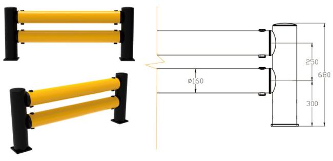 Flexible Pedestrian Barrier  Anti-Collision Guardrails Warehouse Safety Barrier Traffic Guardrails