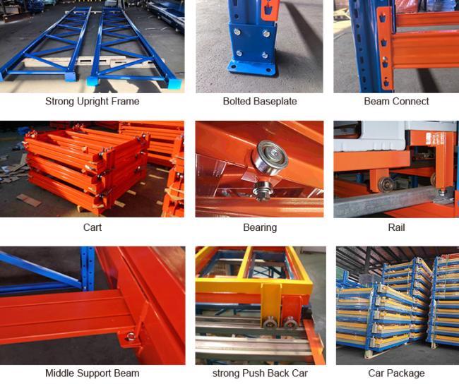 Push Back Pallet Racking Warehouse Storage Rack