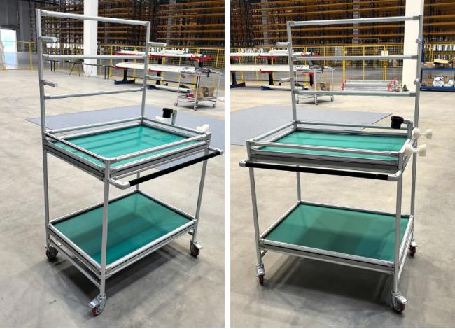 Material Rack System Made From The Third Generation Lean Pipe Aluminum Alloy Tube  Assemble Cart  Hand Trolley