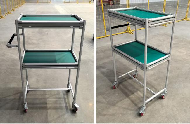 Material Rack System Made From The Third Generation Lean Pipe Aluminum Alloy Tube  Assemble Cart  Hand Trolley