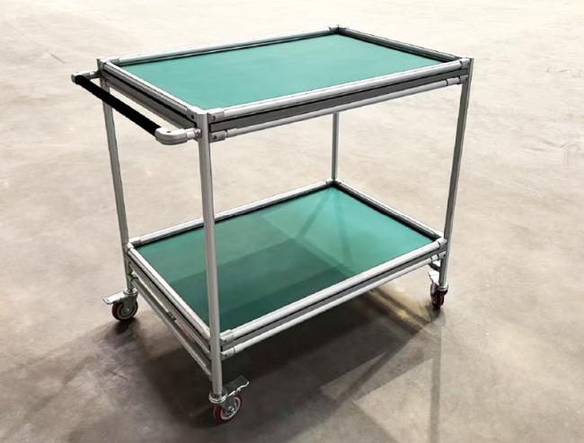 Material Rack System Made From The Third Generation Lean Pipe Aluminum Alloy Tube  Assemble Cart  Hand Trolley