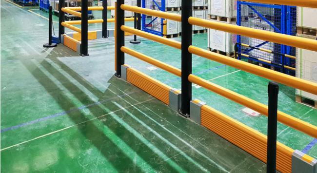 Ground Safety Barrier, Rack End Corner Protector, Warehouse Storage Rack Flexible Anti-Collision System