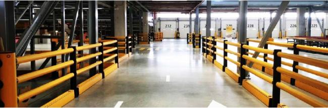 Ground Safety Barrier, Rack End Corner Protector, Warehouse Storage Rack Flexible Anti-Collision System