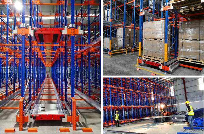 Radio Shuttle Pallet Racking Warehouse Storage Four Entry Way Shuttle High Speed Pallet Equipment Radio Car Racking