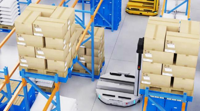 Very Narrow Aisle Fork-type Autonomous Mobile Robot