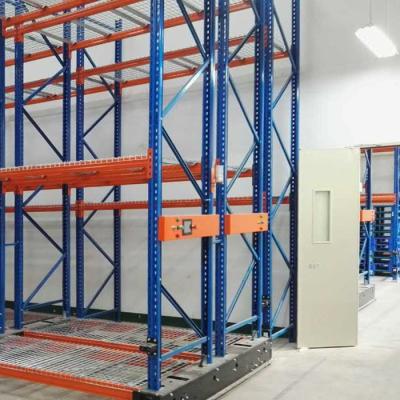 China Electric Mobile Pallet Rack Rail Free Racking Warehouse Storage Rack Electric Mobile Racking for sale