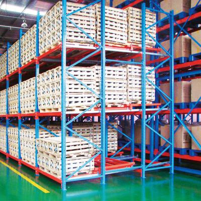 China Push Back Pallet Racking High Density Warehouse Storage Racking Push Back Rack for sale