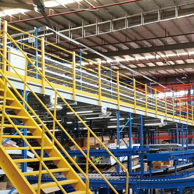 China A25: Mezzanine Racking Supported By Carton Flow Rack,Multi-Tier Rack,Warehouse Storage Rack for sale