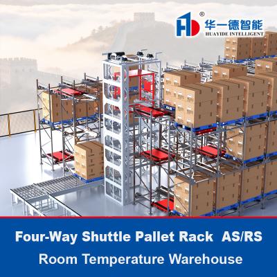 China Four-Way Shuttle Pallet ASRS Room Temperature Warehouse Automatic Storage and Retrieval System Radio Shuttle Racking for sale