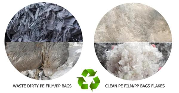 Film/sacs en plastique de rebut du PE pp réutilisant la machine 380V 14mm