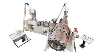 China PVC Pipe Extrusion Line Featuring Conical Twin Screw Extruder 65/132 Diameter for sale