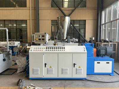 China Conical Double Twin Screw Plastic Baseboard Extrusion PVC Skirting Profiles Extruder Production Line Making Machine for sale