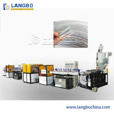 China PVC UPVC PE HDPE Snakeskin Pipe Clear Hose Transparent Soft Pressure Plastic Water Fiber Reinforced Garden Braided Hose Pipe Production Line Making Machine for sale