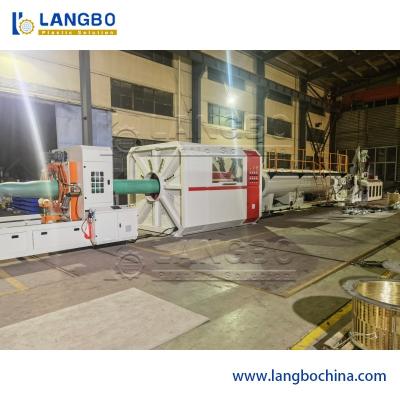 China Industrial PVC Pipe Extrusion Line with 16mm to 630mm Diameter Range Featuring SJZ65/132 Conical Double Screw Extruder and Four Cavities Pipe One Time for sale