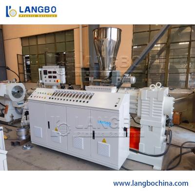 China PVC Pipe Extrusion Line 16–630mm Twin Screw with Calibration and Belling for sale