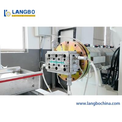 China Punched Hole PVC Waterstop Extrusion Line with Stainless Steel Mold PLC Touch Screen Control and Adjustable Extrusion Speed for sale