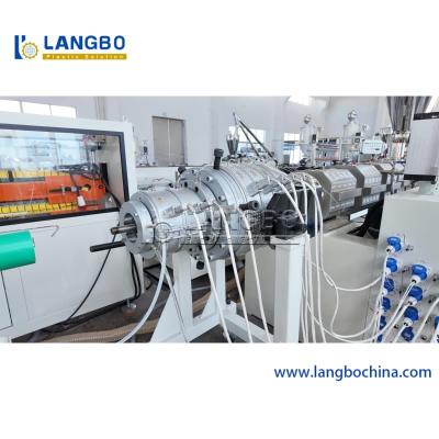 China PVC Pipe Extrusion Line with Twin Screw Extruder for 16-630mm Pipes Featuring Vacuum Calibration Cooling for sale