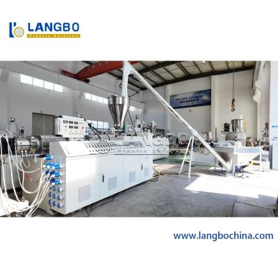 China High Efficiency PVC Pipe Extrusion Line with 16-630mm Pipe Diameter, Conical Twin Screw, and PLC Control System for sale