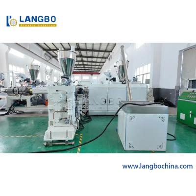China PVC Pipe Extrusion Line with Integrated Extrusion And Cutting Machines PLC Control Twin Screw Extruder production machine for sale