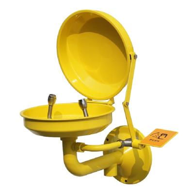 China Wall-mounted ss304 ABS coating  eye washer, eye wash station with cover auto open eye wash station with round bracket for sale