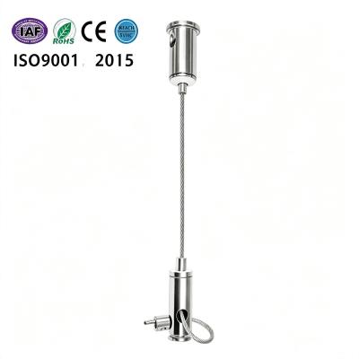 China Double Wire Rope Hanging Kit With Locking Post For Linear Light Panel Light Billboard for sale