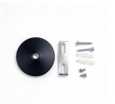 China 80mm 20mm Black Ceiling Rose without Cable Pass Hole, for Panel Light Metal Easy Installation for sale