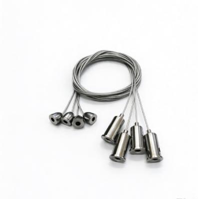 China PVC coated Wire Rope With  Cable Gripper and Bullet-shaped Ceiling Attachment for sale