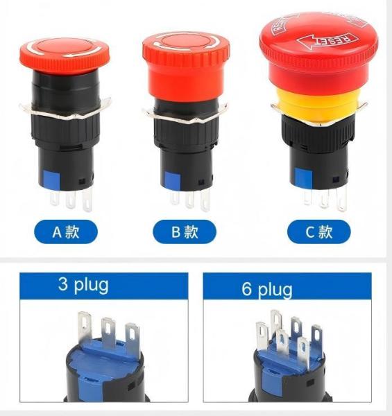 Quality Directly supplied 16mm emergency stop button switch, large head emergency stop for sale