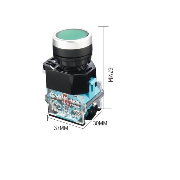 Quality Self-reset button switch LA38-11BN, flat button self-locking type, silver point, for sale