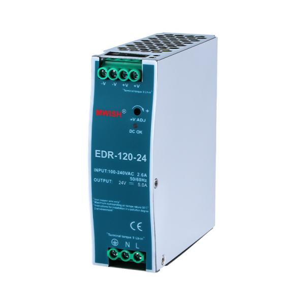 Quality NDR-120-24 guide rail type 75W, 150W, 240W, 480W industrial grade 12V, 48V switching power supply for sale