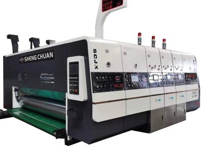 China 1400 Automatische 3 Kleuren Golfflexo-Drukmachine met het inlassen voor Pizzadoos Te koop