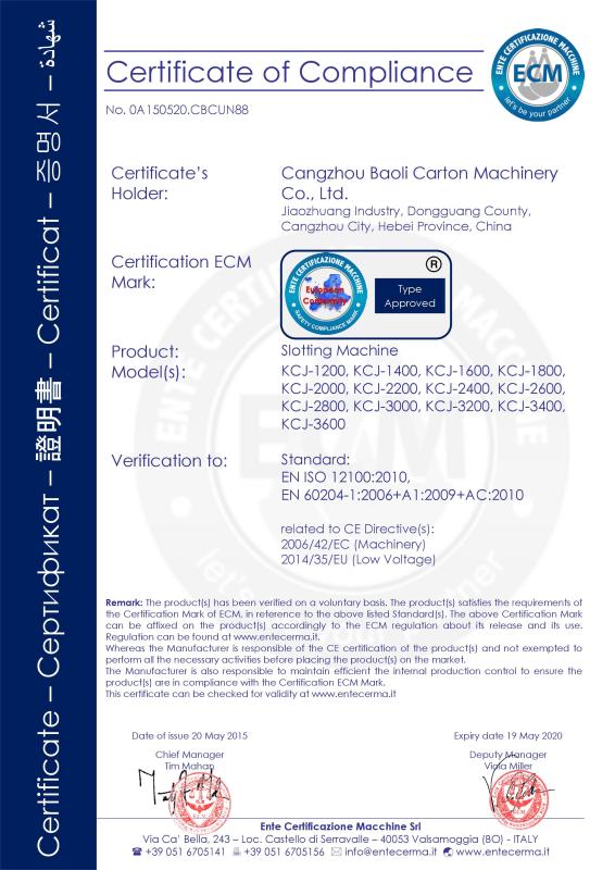 CE CERTIFICATION - Cangzhou Zhaoli Import & Export Trade CO.,LTD.