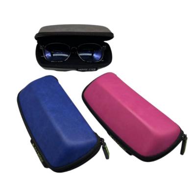 China Stylish Multicolor Irregular Sports Vintage Oil Wax PU Leather Eyewear Case for sale