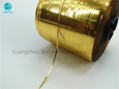 Cina 2 millimetri dell'oro di colore di strappo della striscia del nastro di materiale di Bopp per il contenitore di sigaretta in vendita