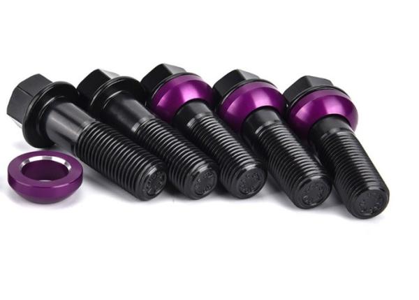 Quality M12 M18 Aluminum Wheel Lug Bolt Hug Ball Al5052 Al6061 Al6063 Anodized Collar for sale