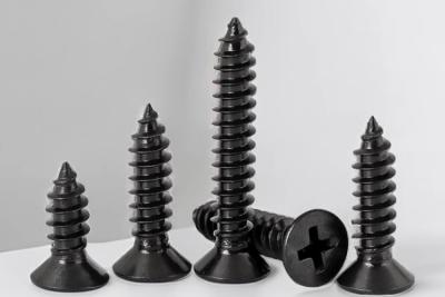 China M8 M16 Carbon steel Flat head Philip sclotted tapping screws Class 4.8  Black finish for sale