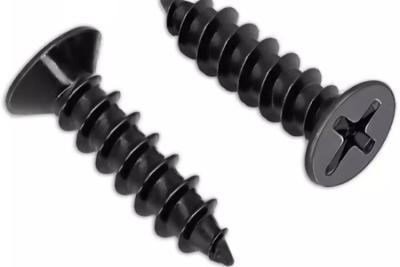 China M8 M16 Carbon steel Flat head Philip sclotted tapping screws Class 4.8  Black finish for sale