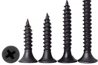 China M8 M16 Carbon steel Flat head Philip sclotted tapping screws Class 4.8  Black finish for sale