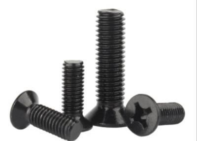 China M8 M16 Carbon steel Flat & CSK Head Machine Screw with nuts Class 4.8  Black finish for sale