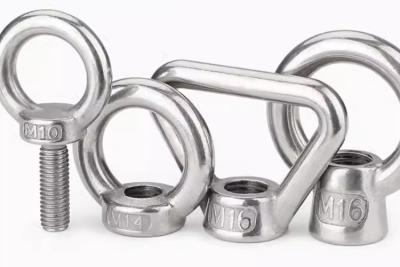 China M10 M16  Stainless steel eye Nuts SS 304 SS 316 A2 A4-80 eye bolt with nuts Customized size for sale