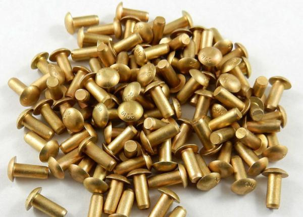 Quality Brass Copper Round head solid rivet 7/16 1/2 Customized Yellow Gold solid rivets for sale