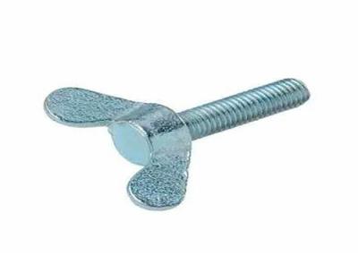 China M10 Steel Grade Class  10.9 12.9 Blue White Zinc Plated Butterfly Head Wing Thread Screw DIN318 for sale