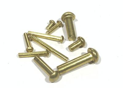 China 1/4 1/2 7/16 Copper Brass Flat head solid rivet M6 M12 M13 Round head rivet Custom size for sale