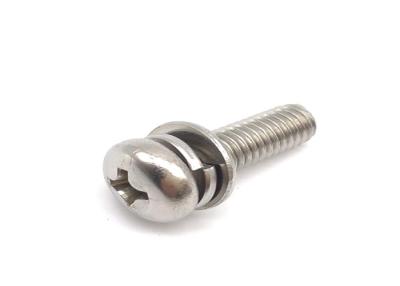 China M8  Stainless Steel SS 304   Cross Recessed Round Head Sems Screw DIN7985 for sale