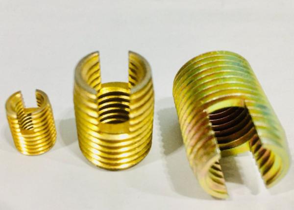 Quality Yellow Plating Carbon steel Wire Thread Insert with slotted Customized Anodizing for sale