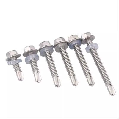 China 4.2 18-8 Stainless Steel SS Flange Pan Head Drilling Screw With EPDM Washer DIN7504 for sale