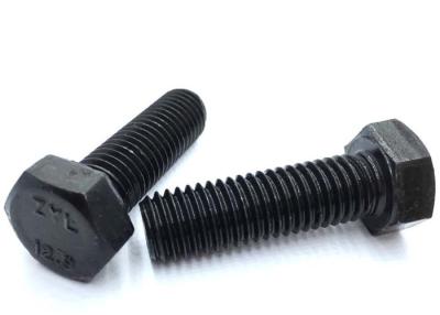 Cina Hex Heavy Bolt Acciaio al carbonio di grado 12.9 M16 7/16 pollici Finitura di ossido nero Supporto strutturale ad alta resistenza in vendita